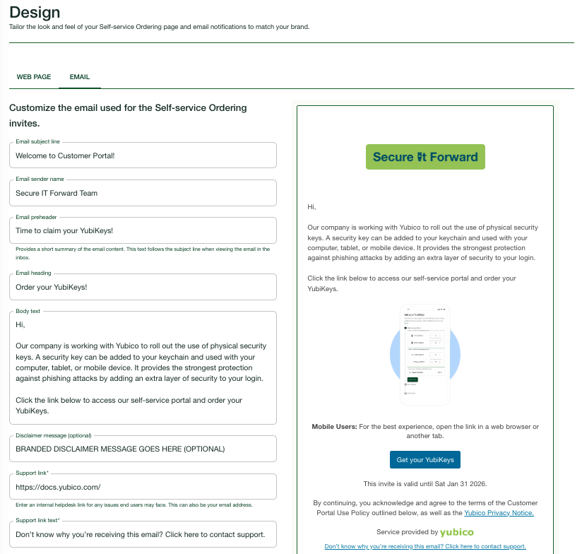 Self-service Ordering — YubiEnterprise Services documentation