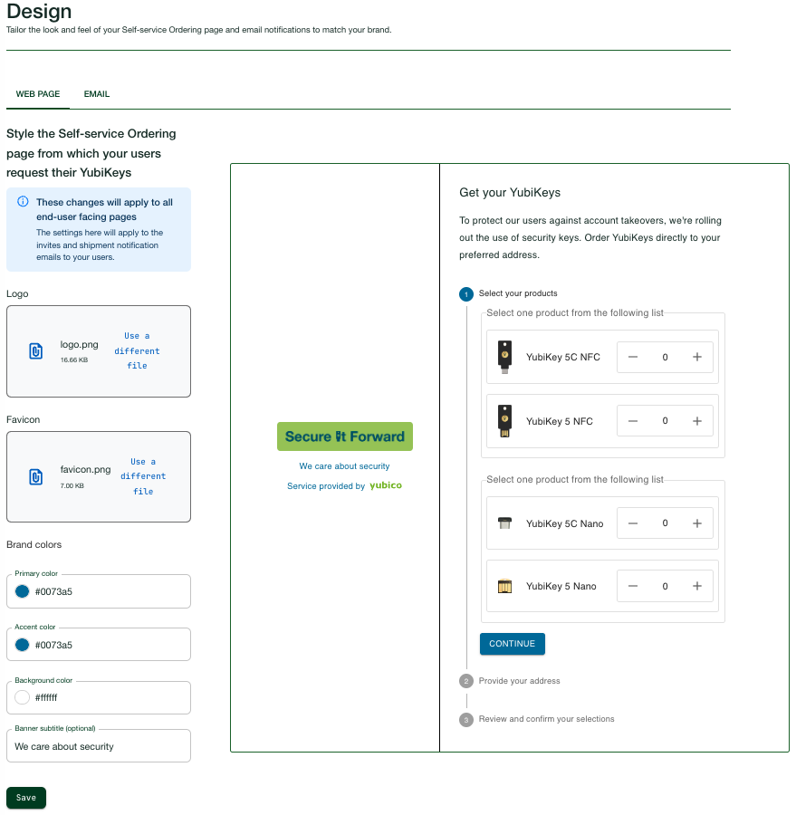Self-service Ordering — YubiEnterprise Services documentation